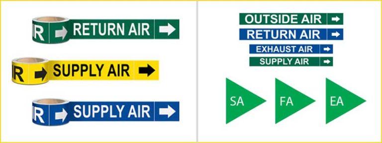 Duct Marking Labels in Dubai | Supersign LLC